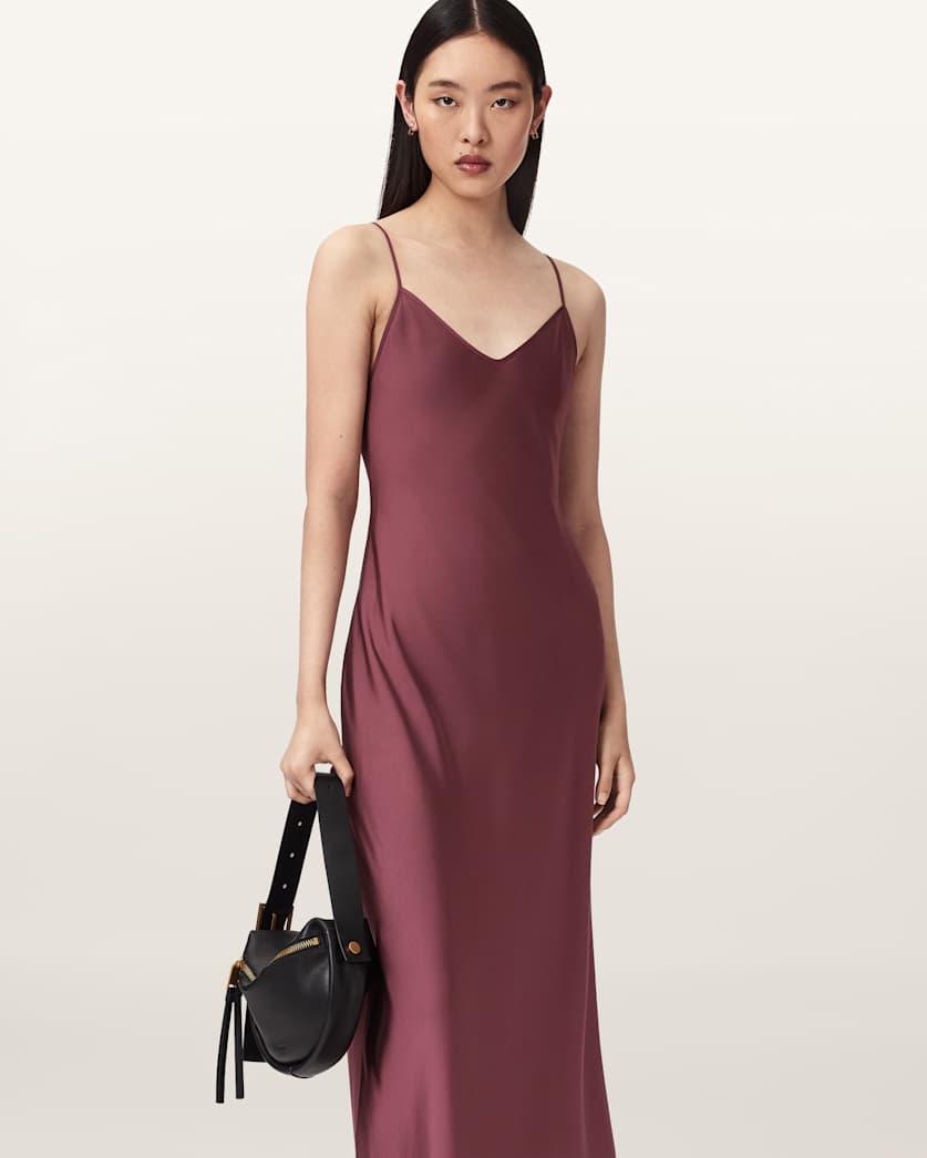 Bryony Maxi Slip Dress RASPBERRY PINK | ALLSAINTS